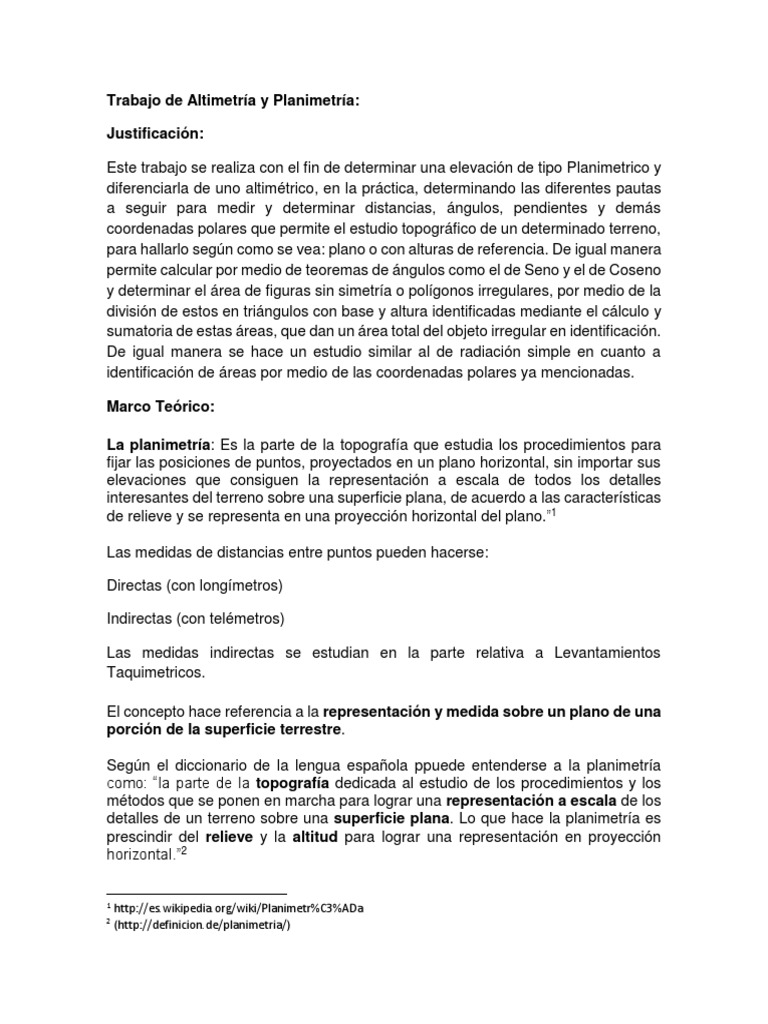 Altimetria y Planimetria | PDF | Topografía | Triángulo