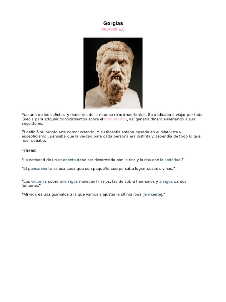 Gorgias: Maestro Sofista y Retórico | PDF