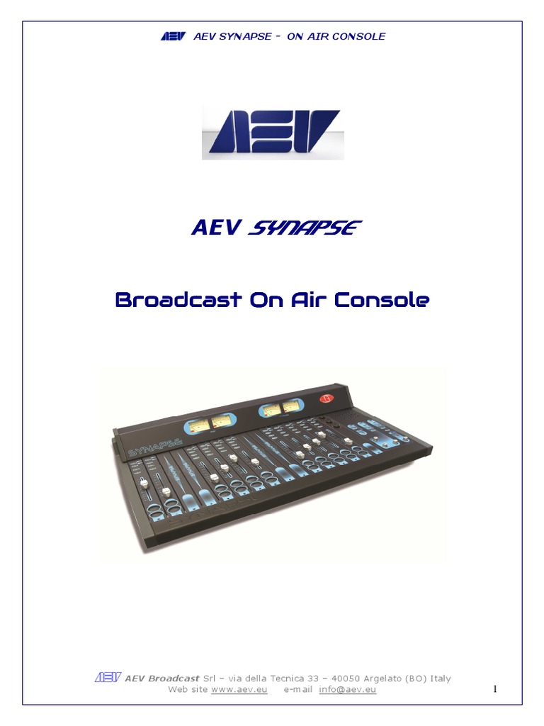 AEV Synapse User Manual Eng (2019) | PDF | Audio Engineering | Electronic Engineering