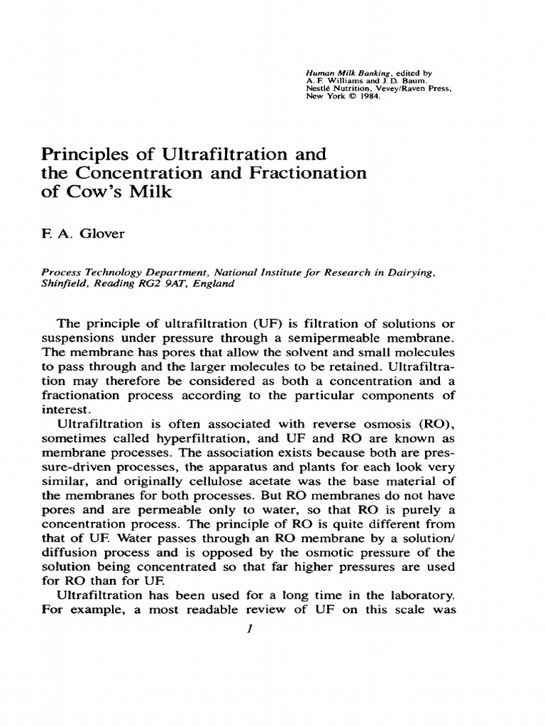 Principles of Ultrafiltration and The Concentration and Fractionation ...