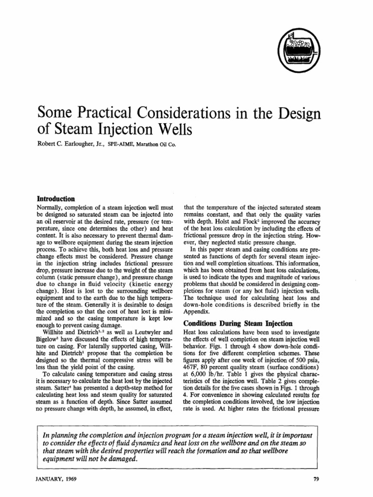 Some Practical Considerations in The Design of Steam Injection Wells ...