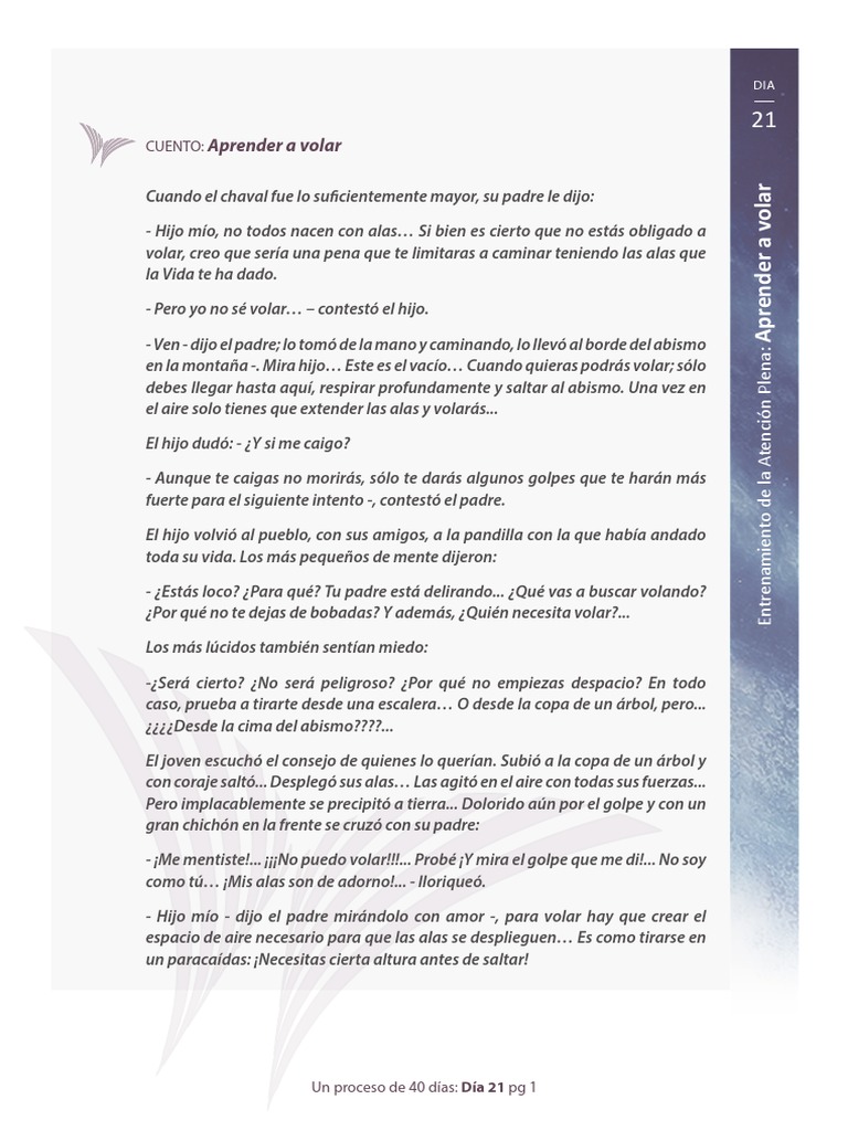 Aprender A Volar: Cuento | PDF