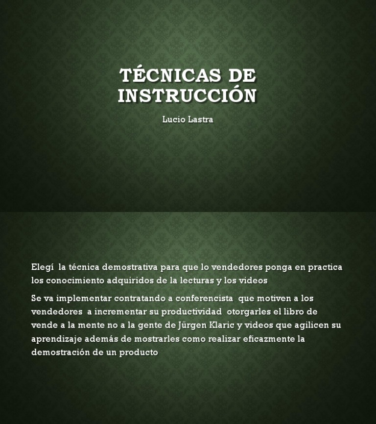 Técnicas de Instrucción | PDF