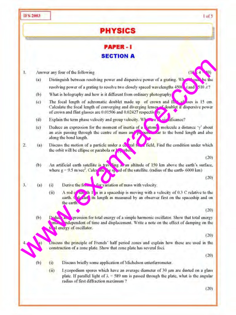 Resolving power and dispersive power of gratings | PDF | Electron ...