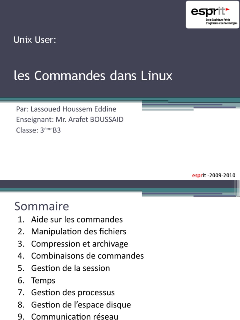 Exposé Commandes - Linux | PDF | Fichier informatique | CD-ROM