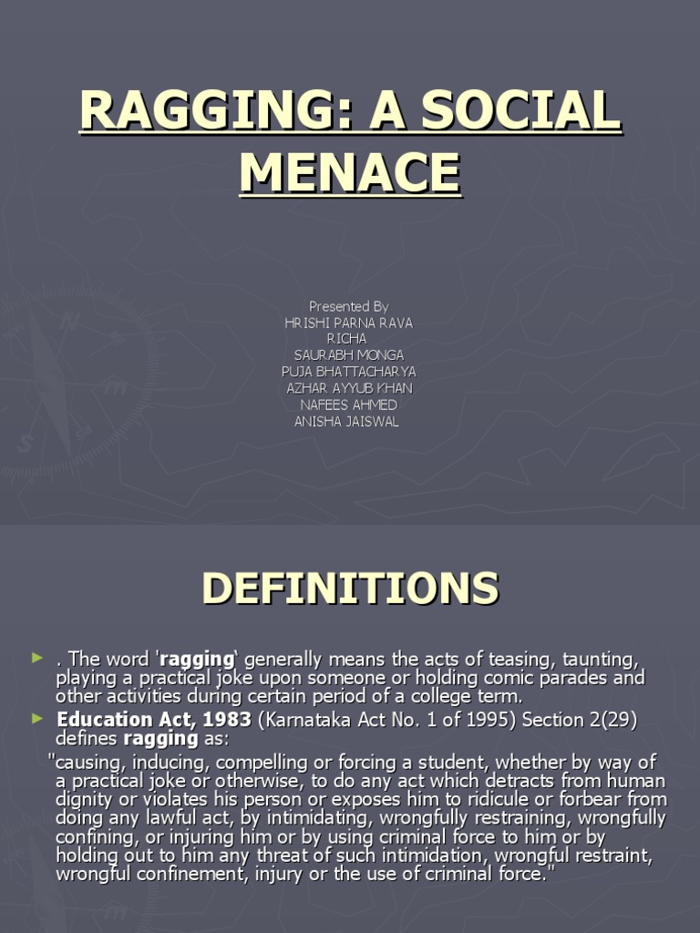 Ragging: A Social Menace | PDF | Aggression