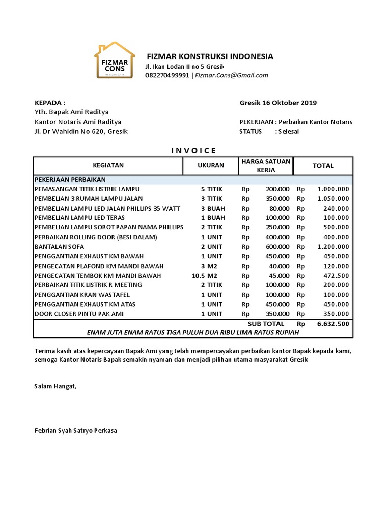 Invoice Kantor | PDF
