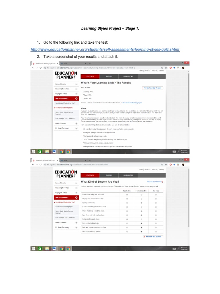 Go To The Following Link and Take The Test:: Learning Styles Project ...
