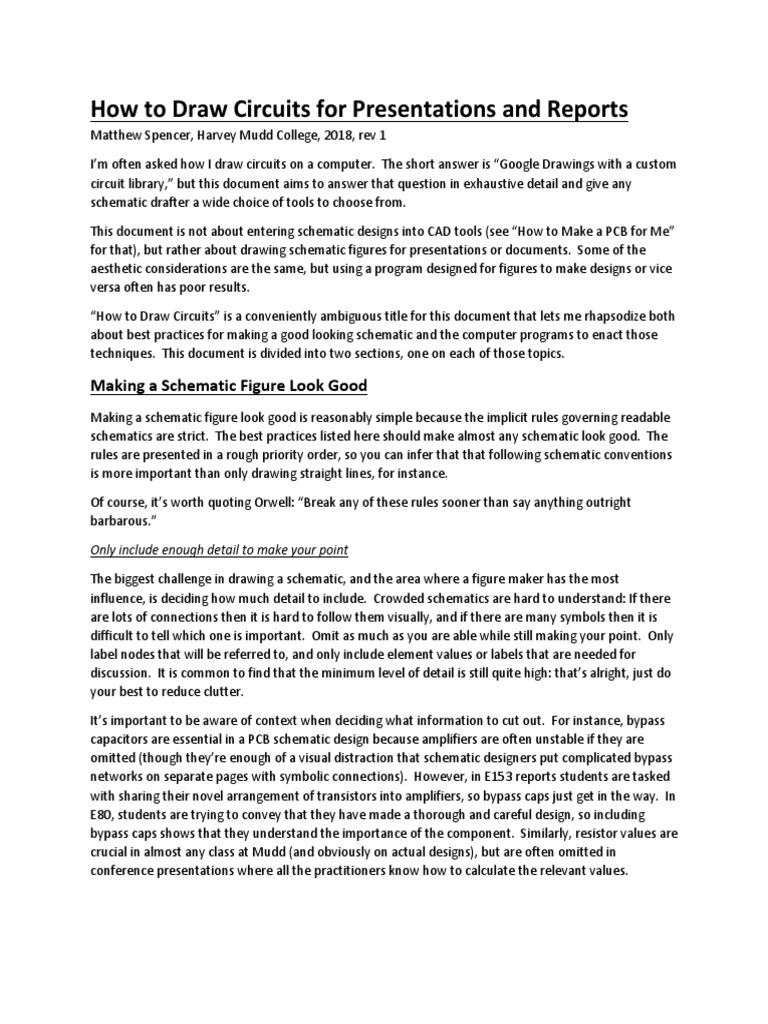 How To Draw Circuits For Presentations and Reports: Making A Schematic ...