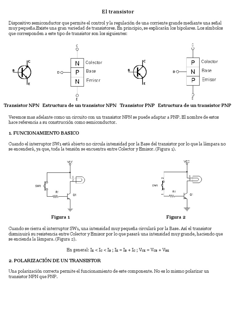 Funcionamiento y Tipos de Transistores | PDF | Transistor | Transistor ...