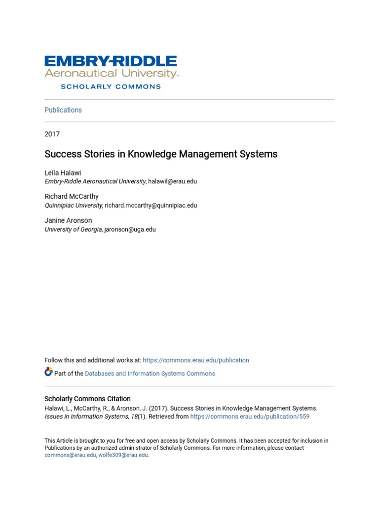 Success Stories in Knowledge Management Systems | PDF | Knowledge Management | Tacit Knowledge