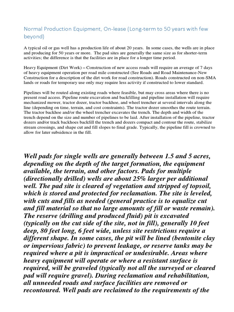 Normal Production Equipment - Summary | PDF | Road | Natural Gas