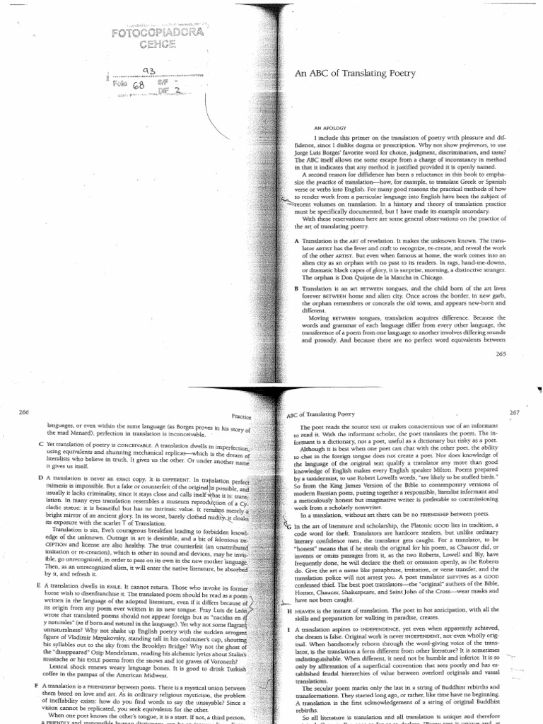 An ABC of Translating Poetry | PDF