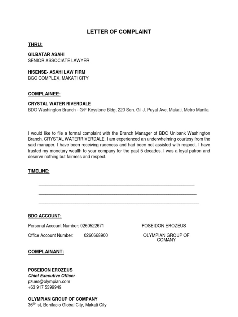 Letter of Complaint PLDT | PDF