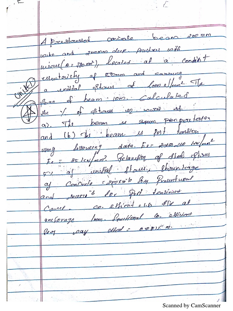 Prestressed Concrete Handwritten Notes For ME Structural Engineering | PDF