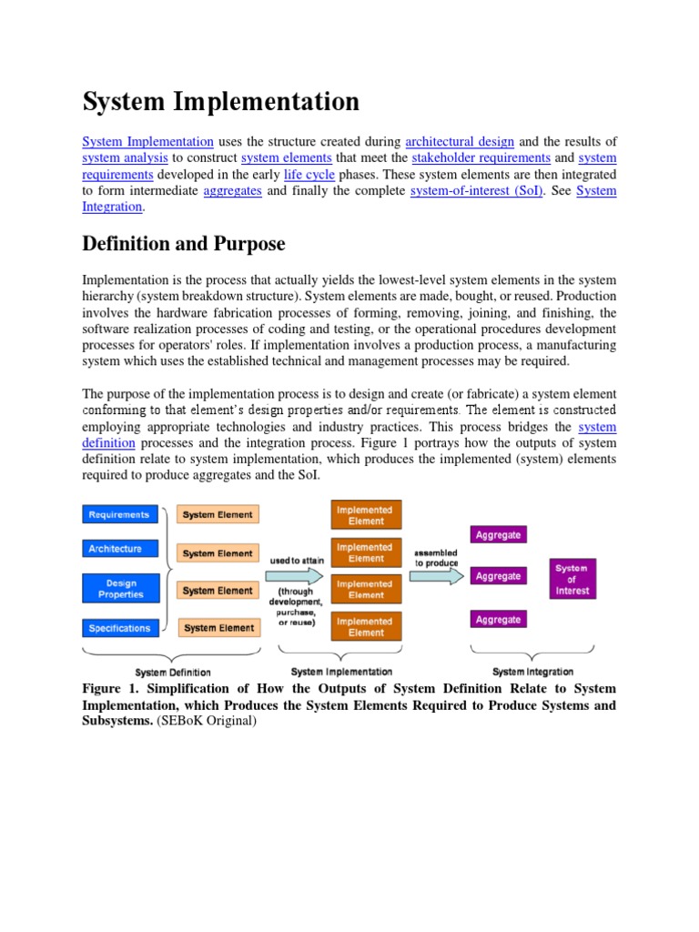 System Implementation: Definition and Purpose | PDF | System ...