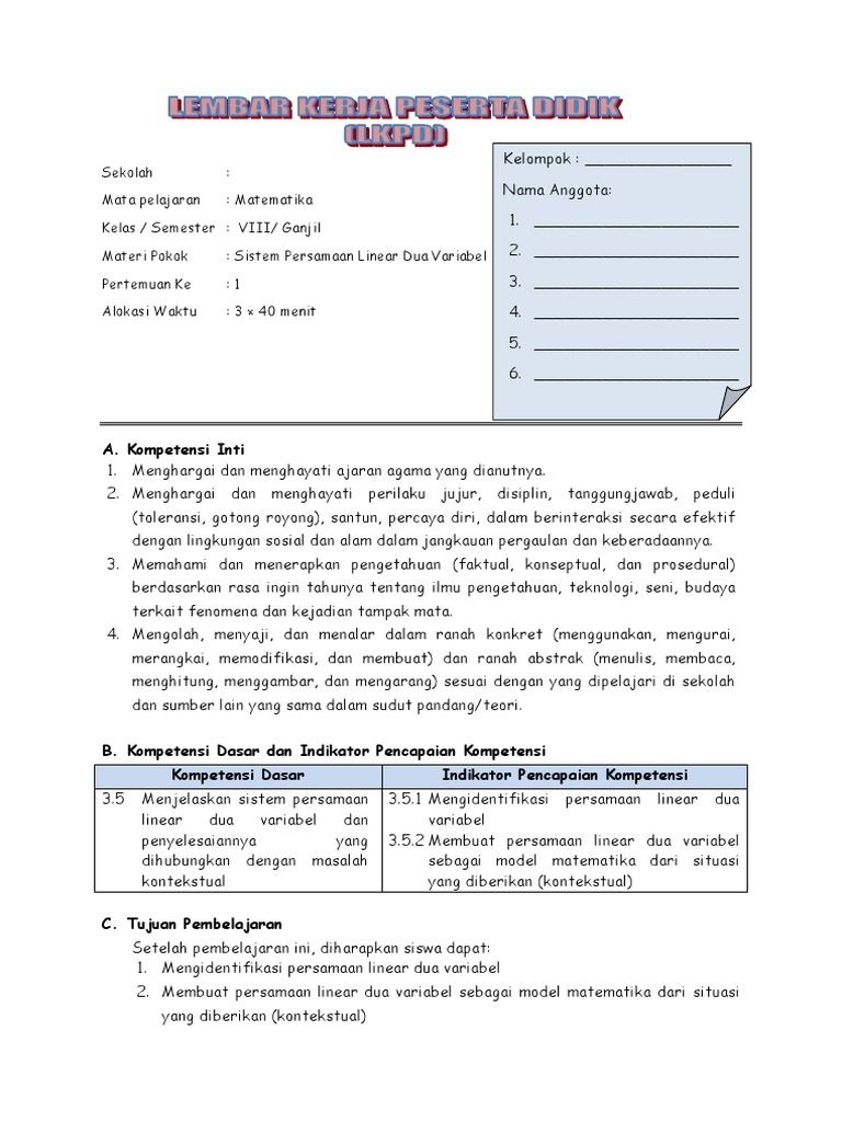 FORM 10 - LKPD Pertemuan 1 | PDF