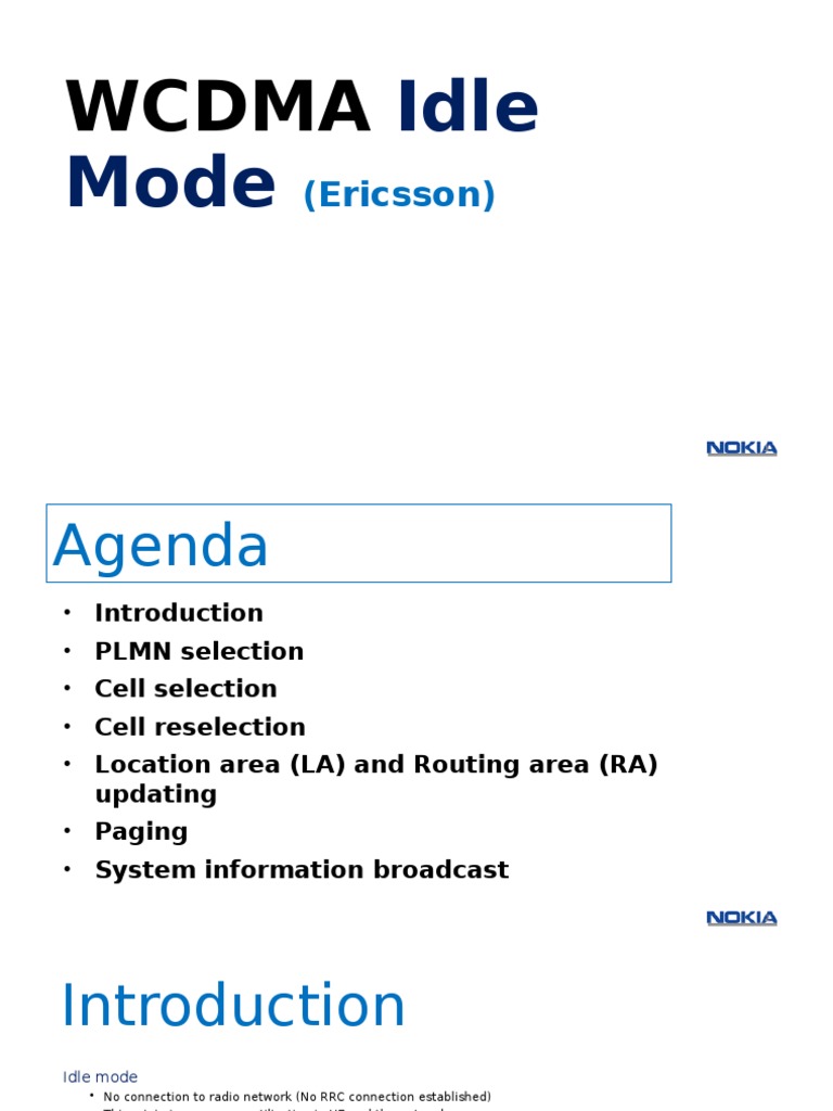 Wcdma Idle Mode (Ericsson) | PDF | Radio | Computer Network