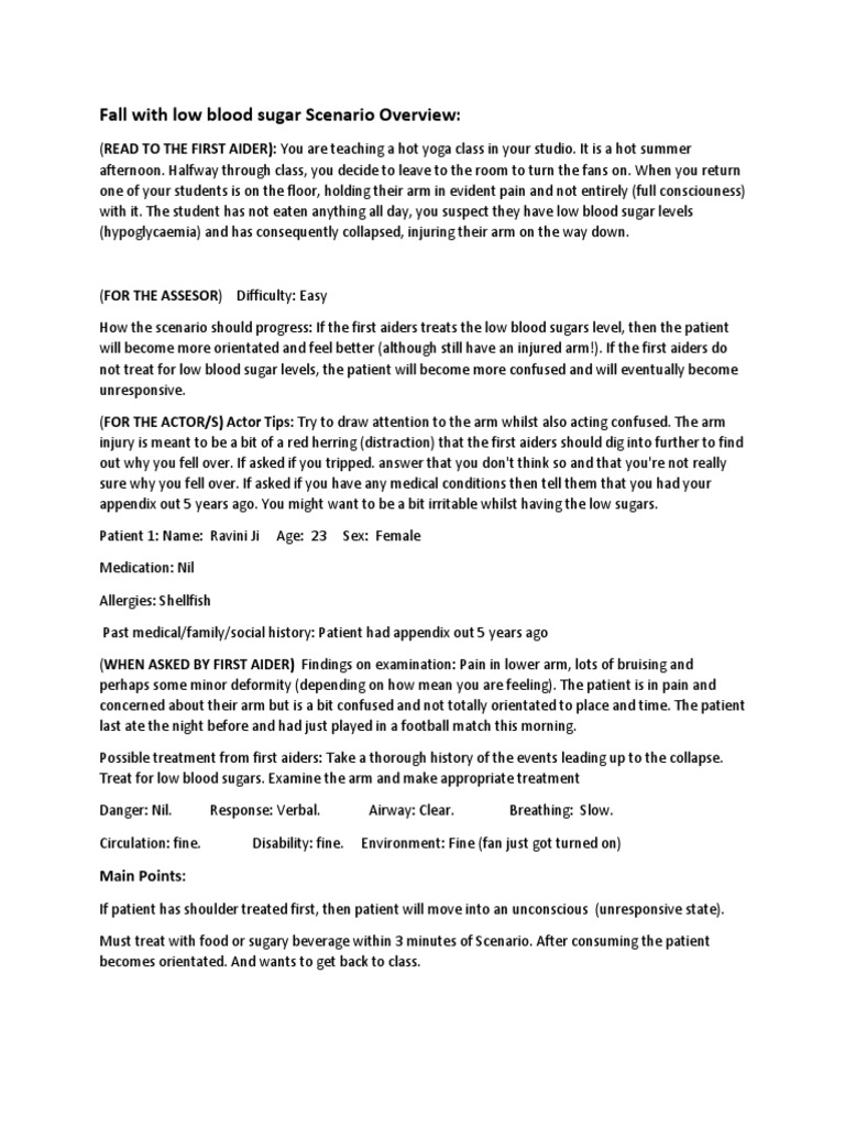 First Aid Scenarios | PDF | First Aid | Pain