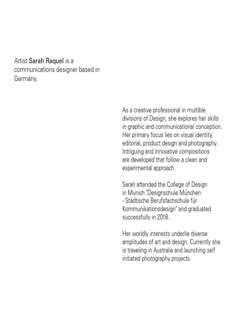 Artist Sarah Raquel Is A Communications Designer Based in Germany | PDF ...