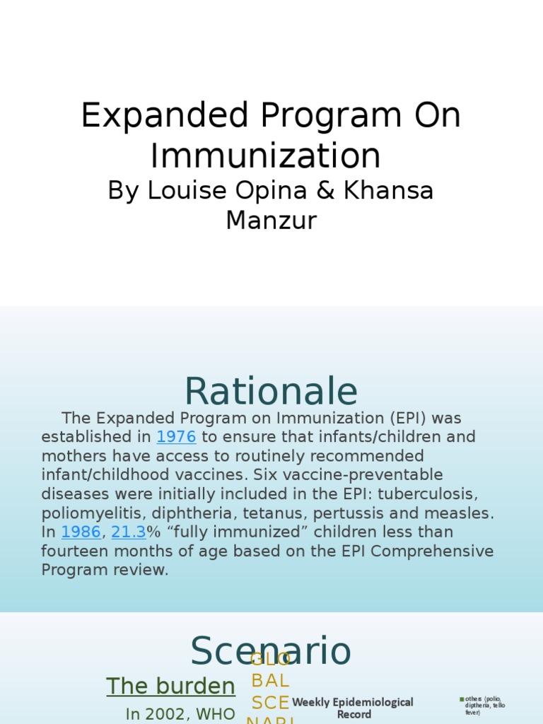 Expanded Program On Immunization | PDF | Vaccines | Measles
