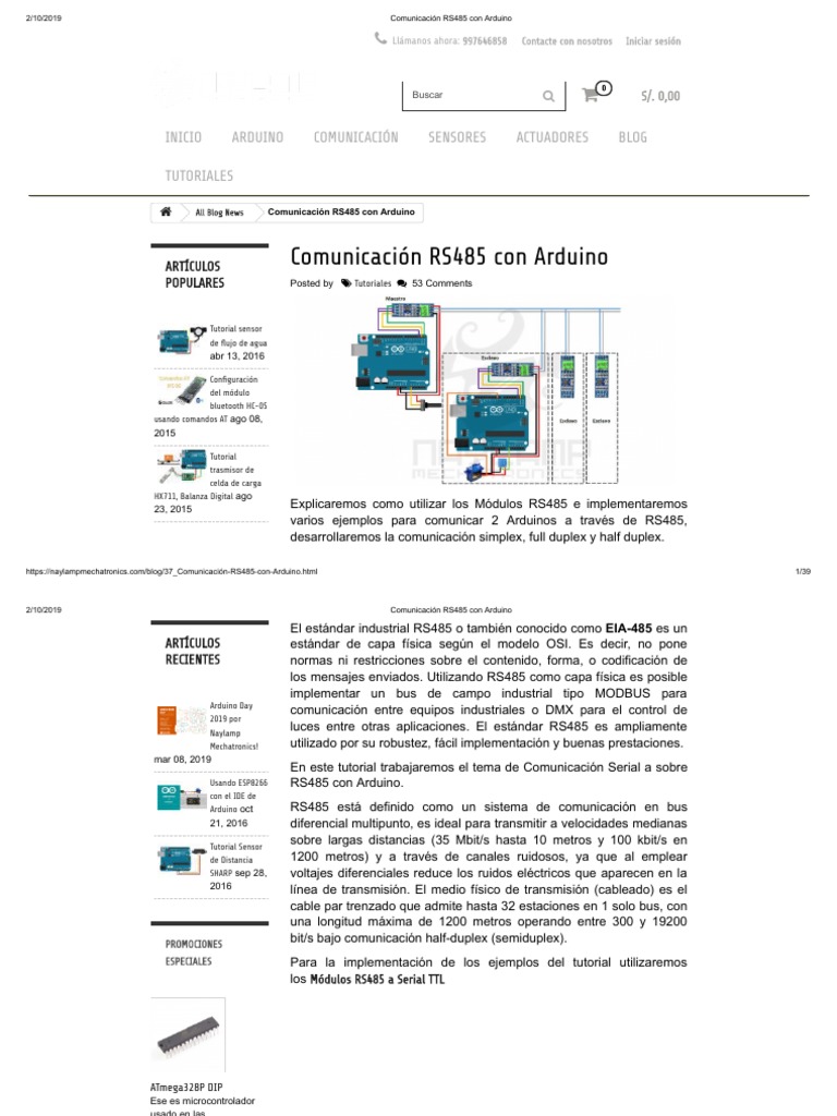 Comunicación RS485 Con Arduino | PDF | Duplex (Telecomunicaciones) | Arduino