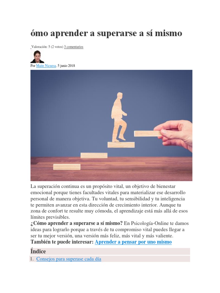 Ómo Aprender A Superarse A Sí Mismo | PDF | Temor | Desarrollo personal