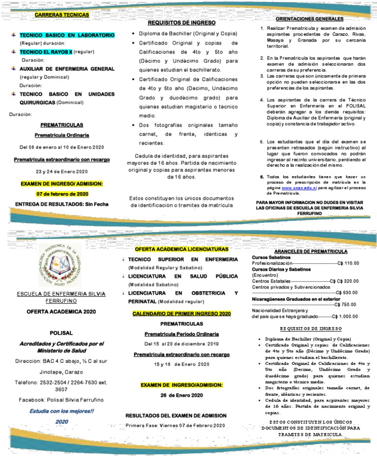 Polisal Silvia Ferrufino Oferta Academica 2020 | PDF | Bienestar | Medicina