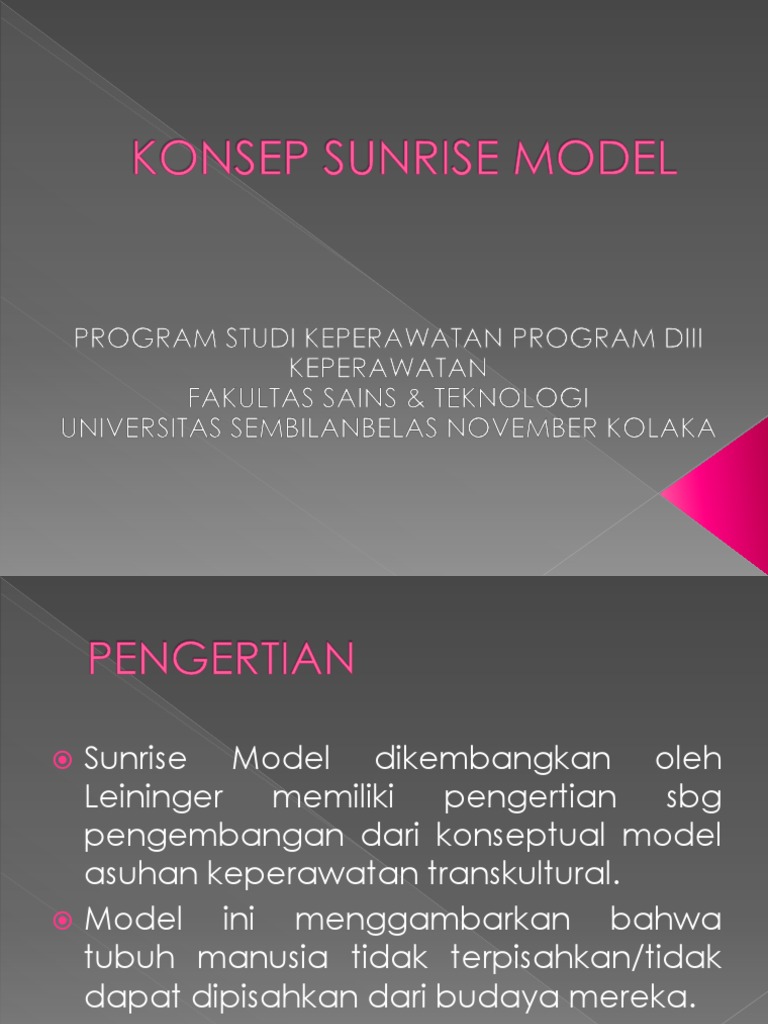 Konsep Sunrise Model | PDF