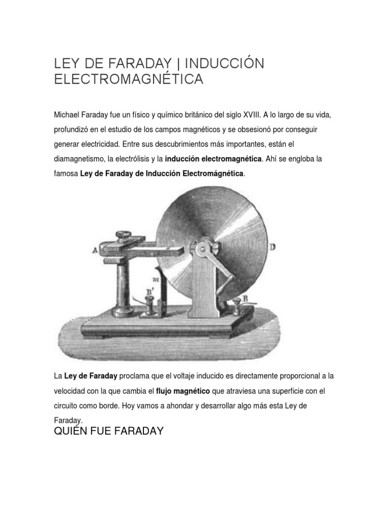 Ley de Faraday | PDF | Electromagnetismo | Campo magnético