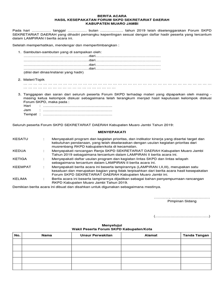 Berita Acara Forum SKPD | PDF | Komputer | Teknologi & Rekayasa