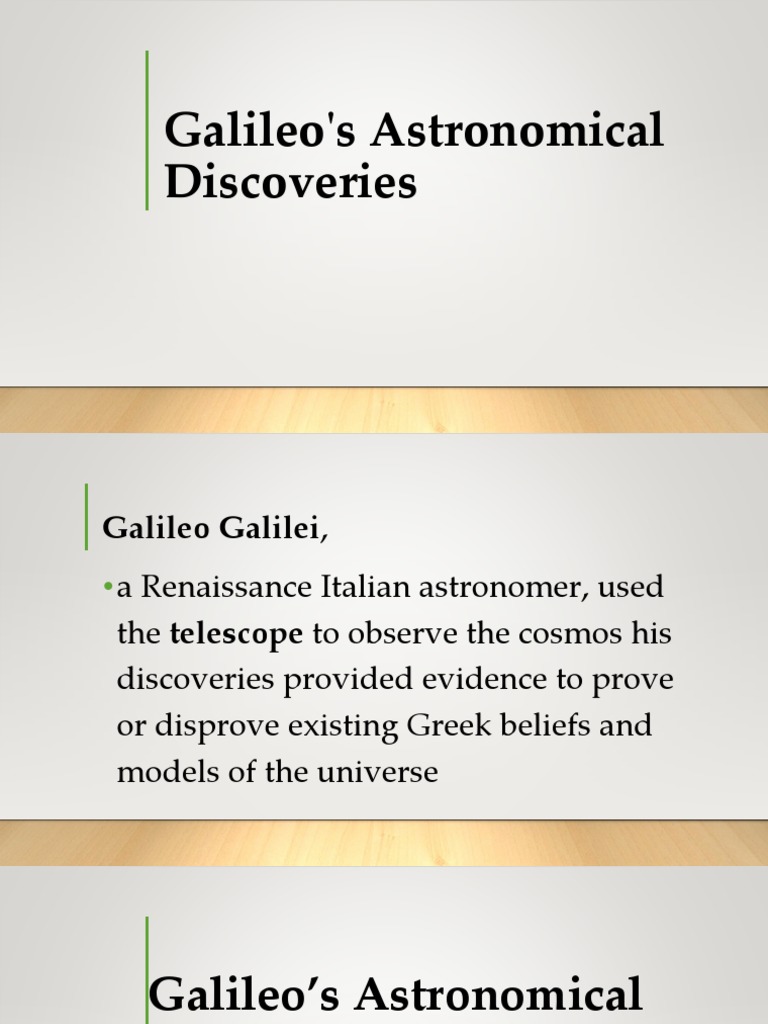 Galileos Astronomical Discovery | PDF | Galileo Galilei | Jupiter