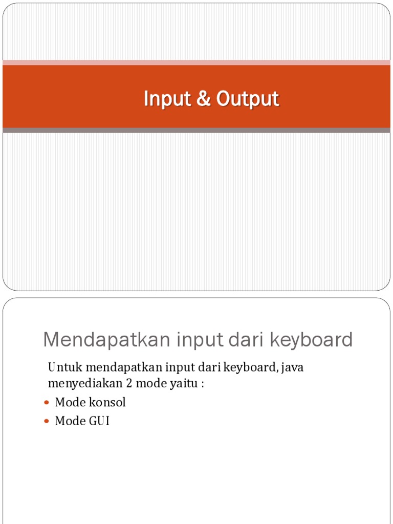 Input & Output Pada Java | PDF Input & Output Pada Java | PDF