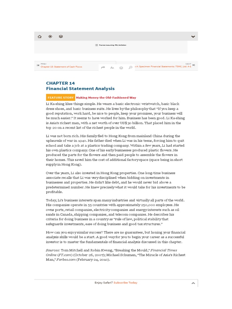 Chapter 14 - Financial Statement Analysis - Financial Accounting - IFRS ...