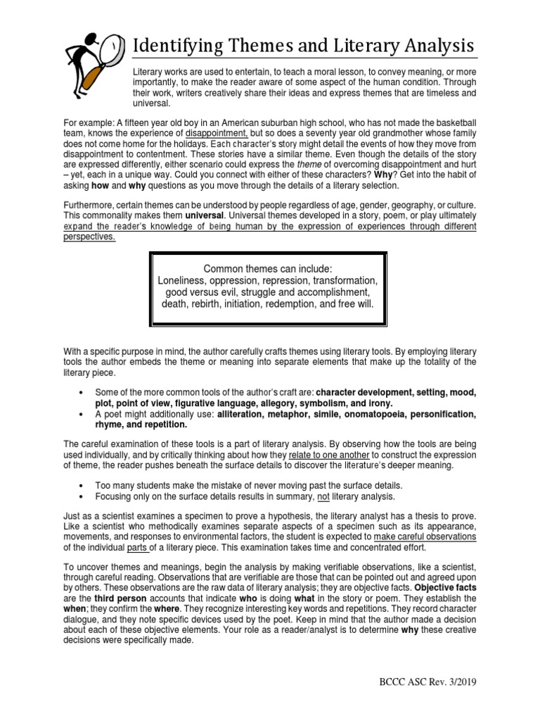 Identifying Themes and Literary Analysis | Download Free PDF | Poetry ...