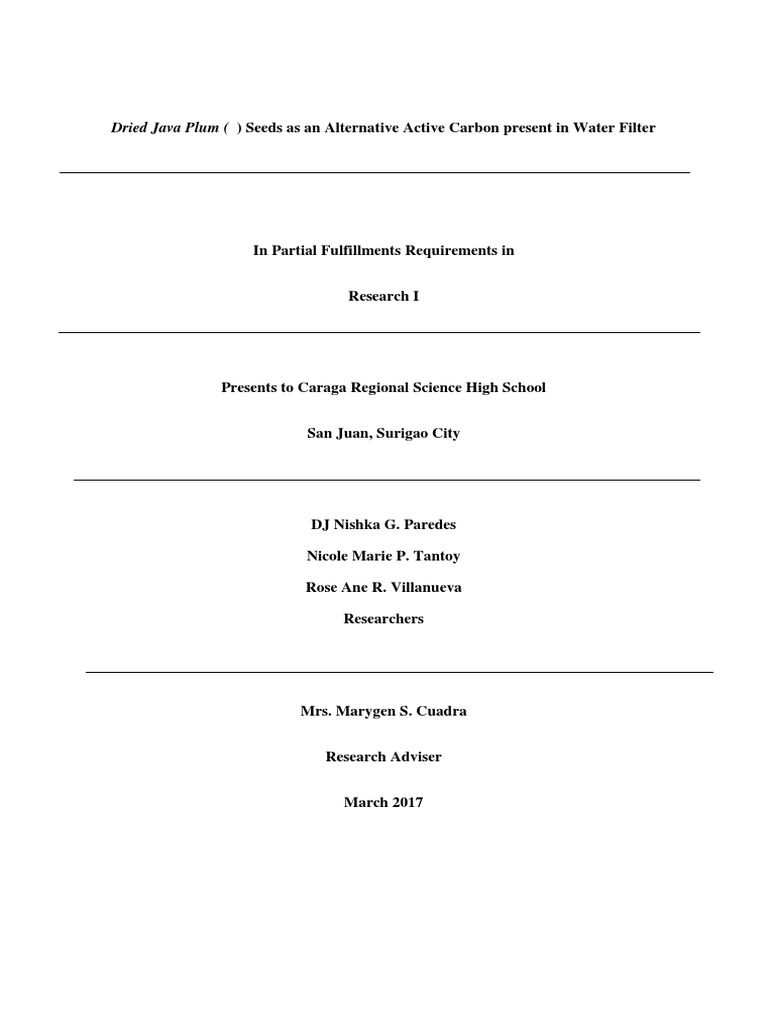 Dried Java Plum Tantoyparedesvillaneva 1 | PDF | Water Purification ...