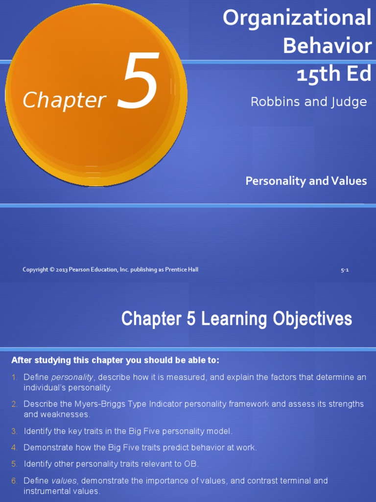 Robbins and Judge | PDF | Value (Ethics) | Extraversion And Introversion