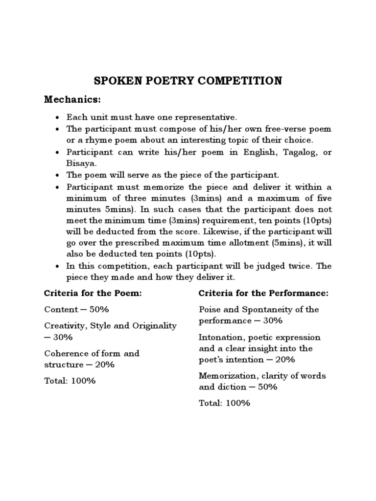 Spoken Poetry Mechanics XX 2.0 | PDF