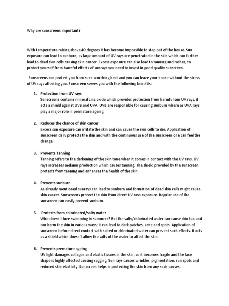 Why sunscreens are important: Protection from UV rays & skin cancer ...