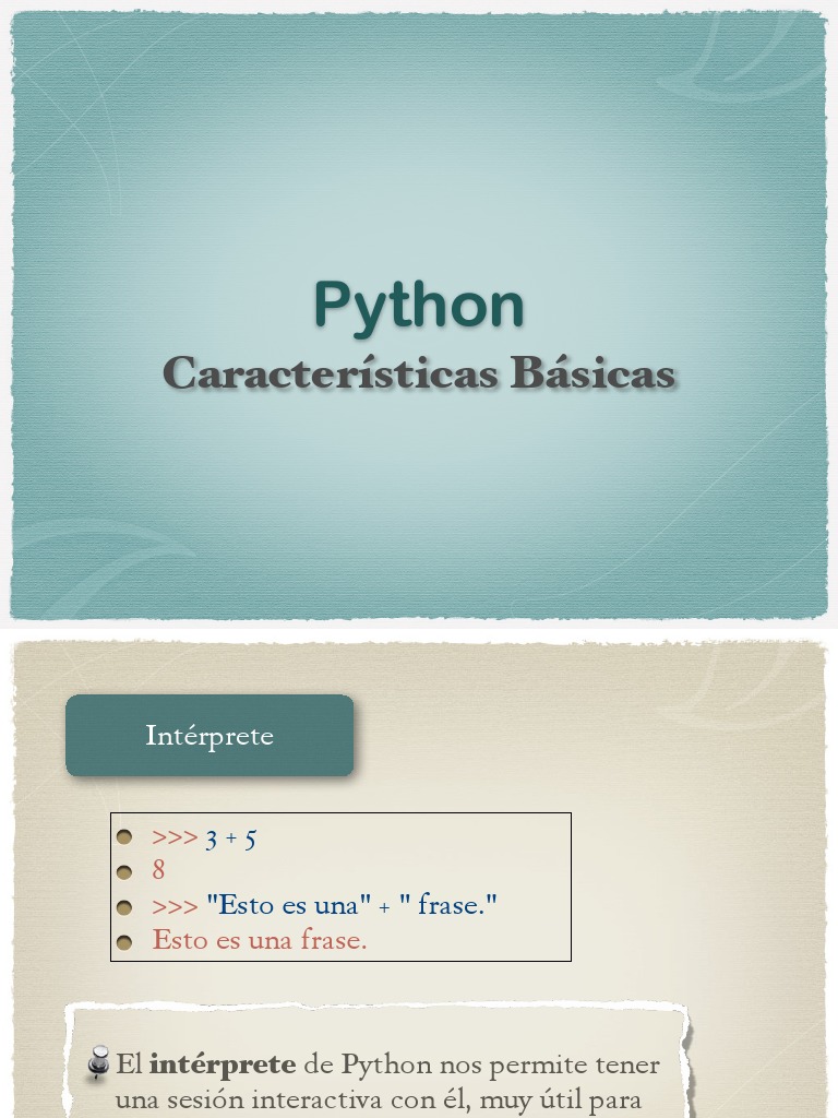 Características Básicas de Python | PDF | Python (lenguaje de ...