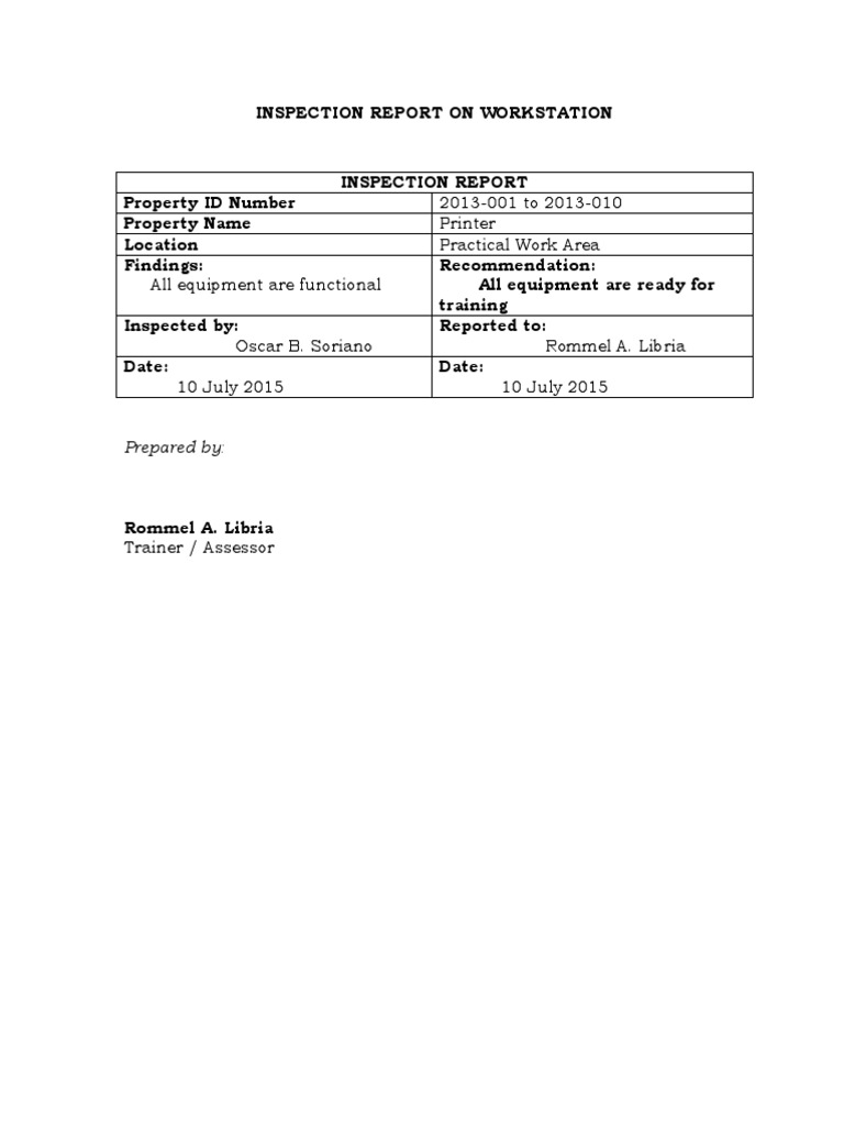 9.inspection Report | PDF