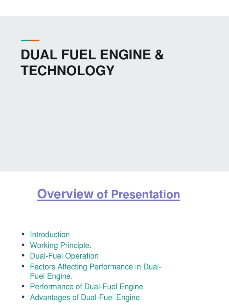 Dual Fuel Engine & Technology | PDF | Diesel Engine | Internal ...