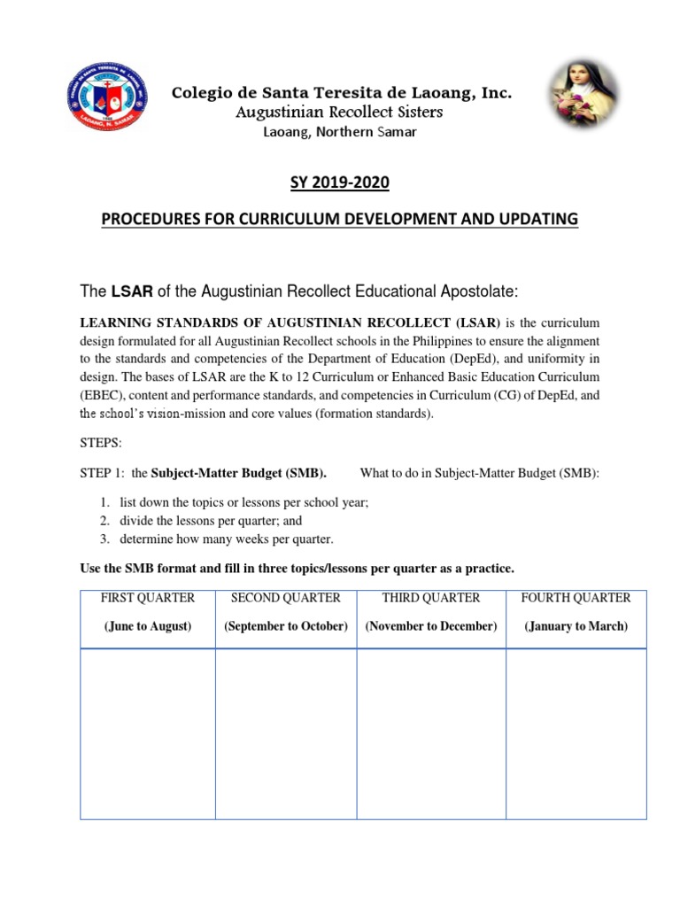 CST Procedures For Curriculum Devt | PDF | Educational Assessment | Curriculum