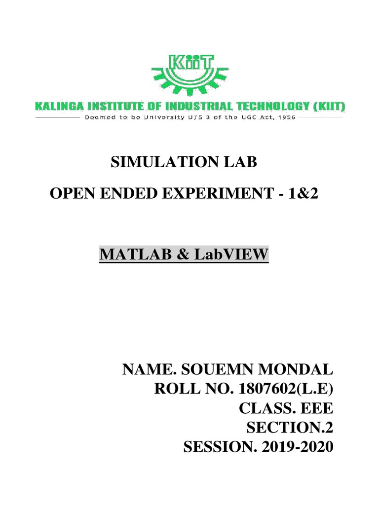 Simulation Lab Open Ended Experiment - 1&2 | Download Free PDF ...