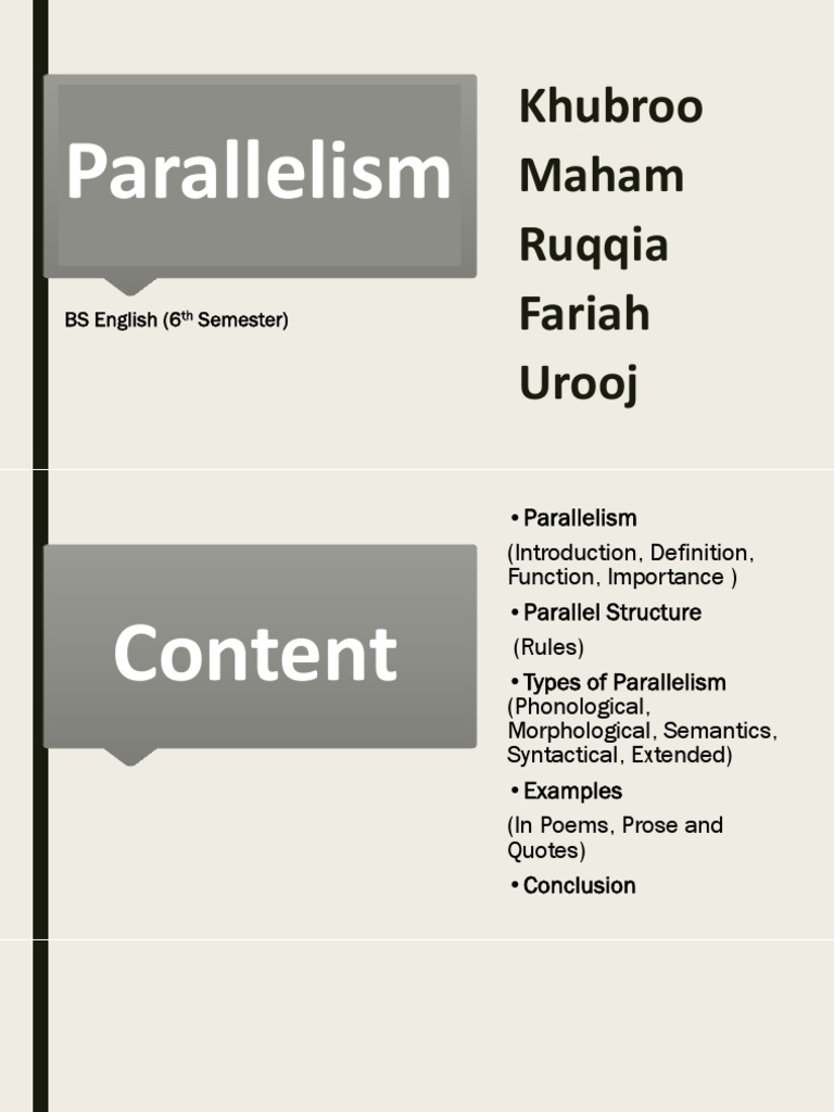 Parallelism in Literature | PDF | Adverb | Adjective