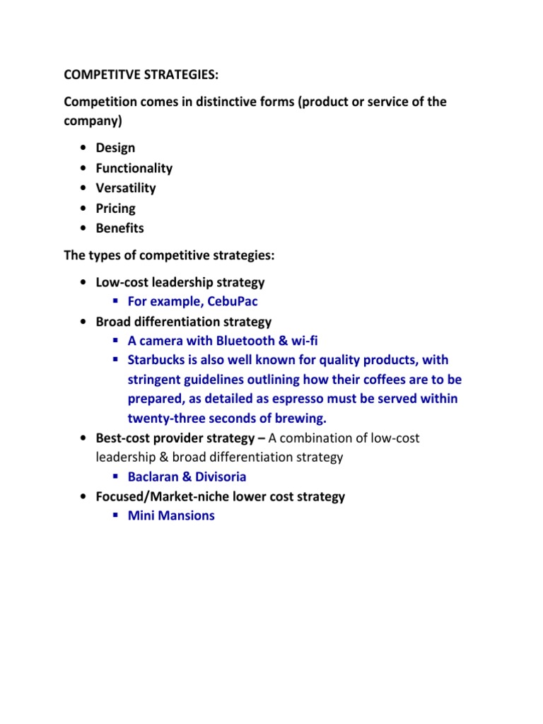 Competitve Strategies Lecture Feb14 | PDF | Business | Finance & Money ...