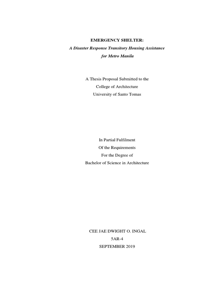 Thesis Book Preliminary Draft Report | PDF | Natural Disasters ...