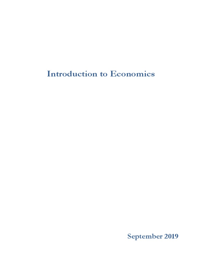 Introduction To Economics | PDF | Economics | Supply And Demand