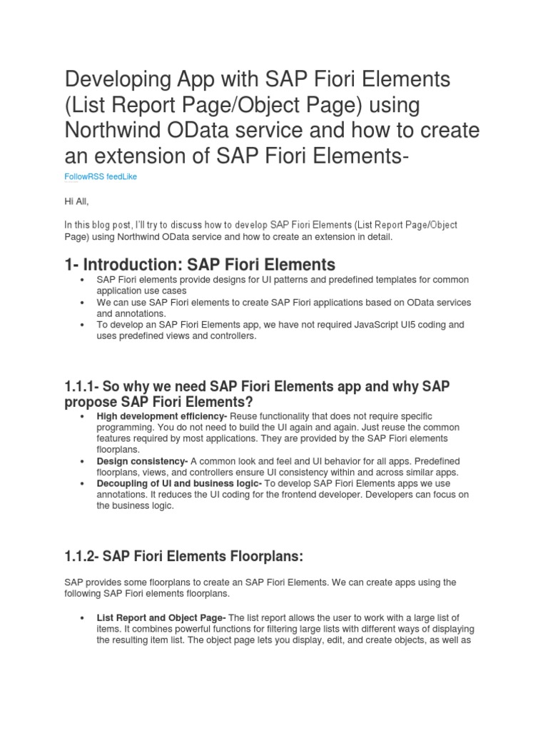 Developing App With Sap Fiori Elements Download Free Pdf Web Application Sap Se