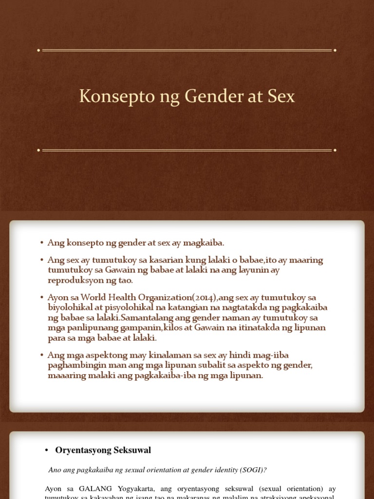 Konsepto NG Gender at Sex | PDF